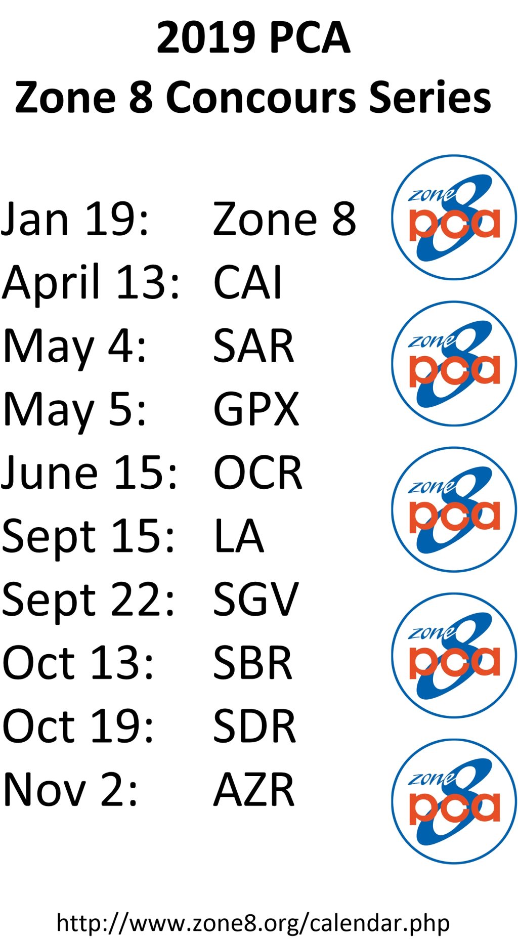 PCA Zone 8 Concours Series - Porsche Club of America – California ...